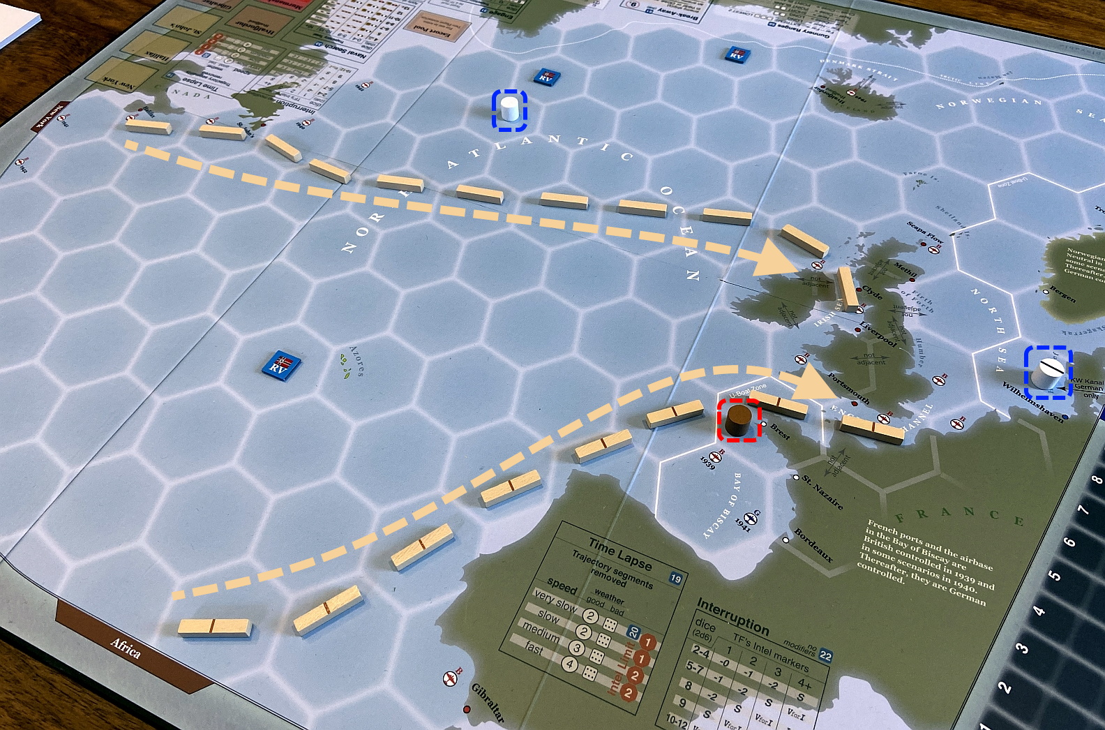 Atlantic Chase – playing solitaire Blockade Scenarios – The Boardgames ...