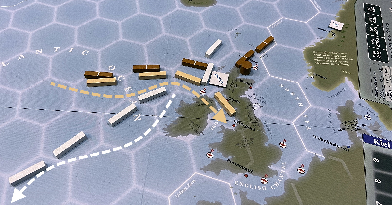 Atlantic Chase – playing solitaire Blockade Scenarios – The Boardgames ...