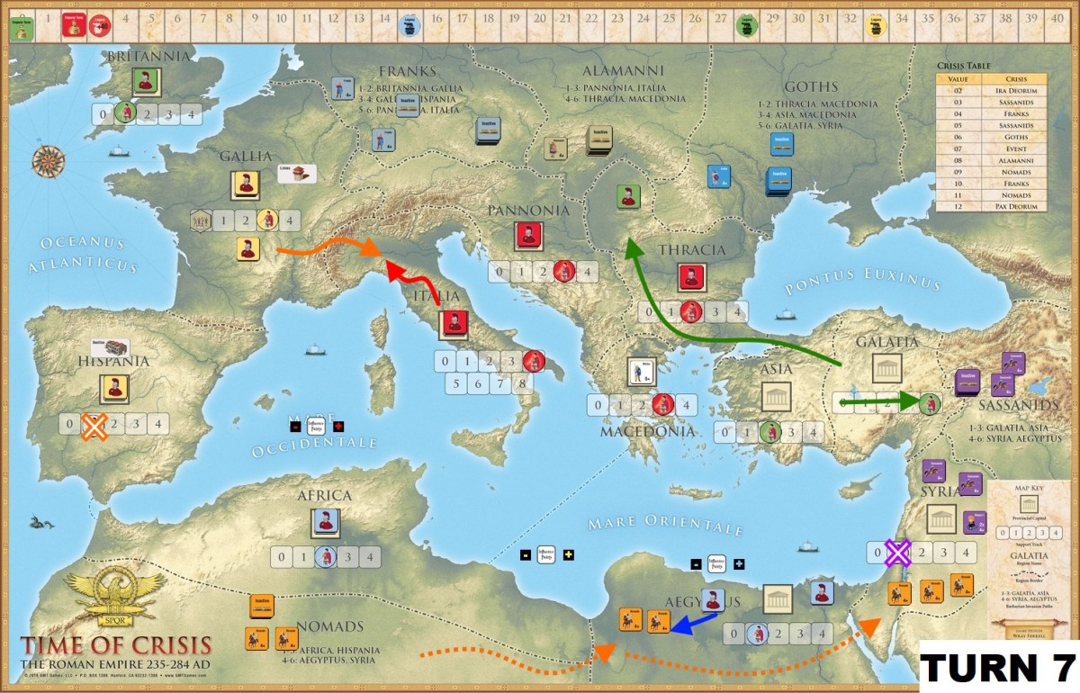 Roman Empire in Turmoil – playing Time of Crisis! – The Boardgames ...