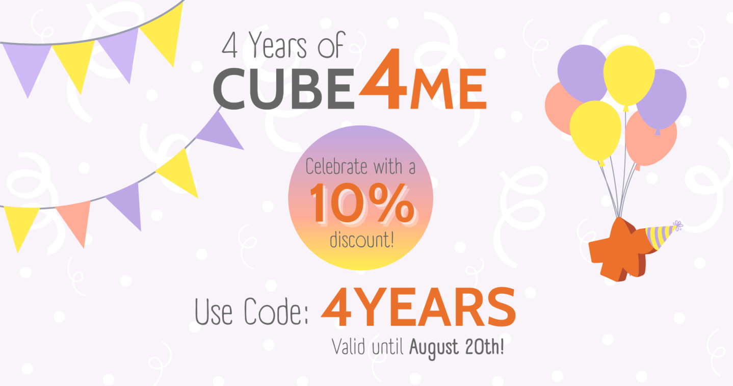 Four years of Cube4Me – anniversary sale – The Boardgames Chronicle